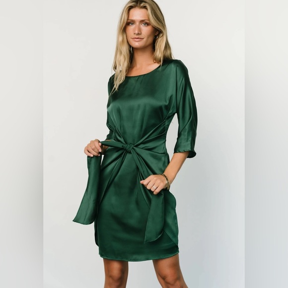 Baltic Born | Dresses | Baltic Born Theo Mini Dress In Hunter Green ...
